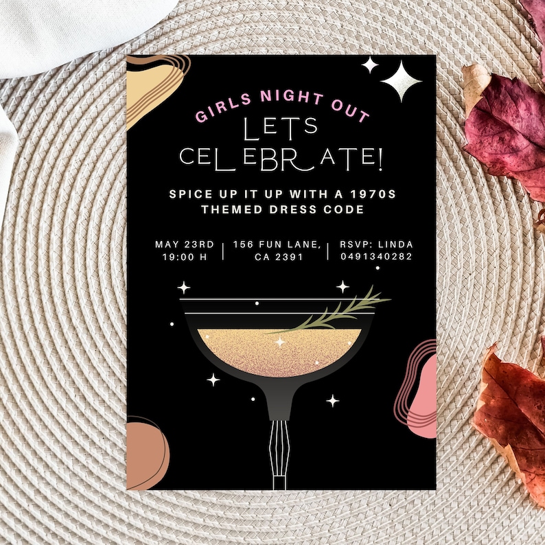 Editable Girls Night Out Invitation, Printable Girls Night Out, Canva ...