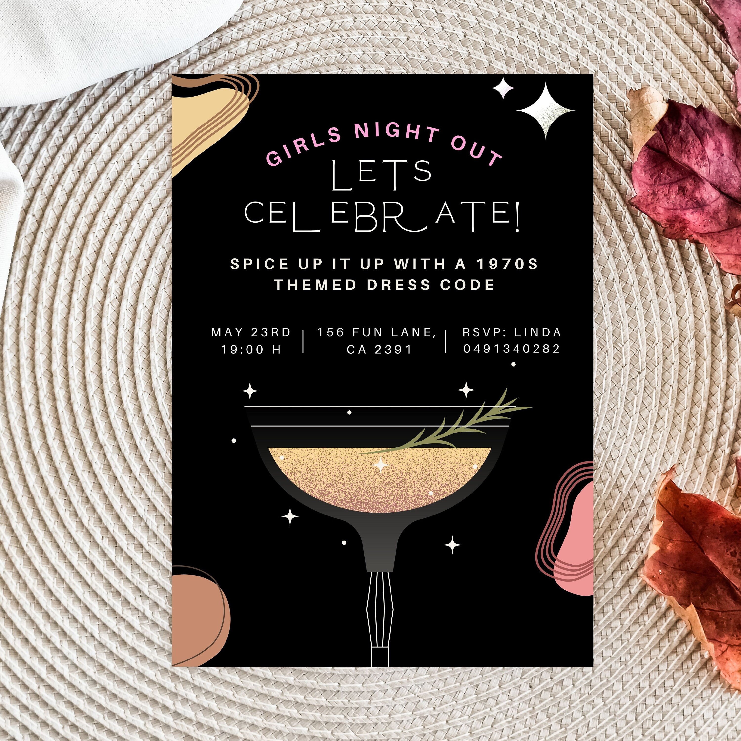 Editable Girls Night Out Invitation, Printable Girls Night Out, Canva ...