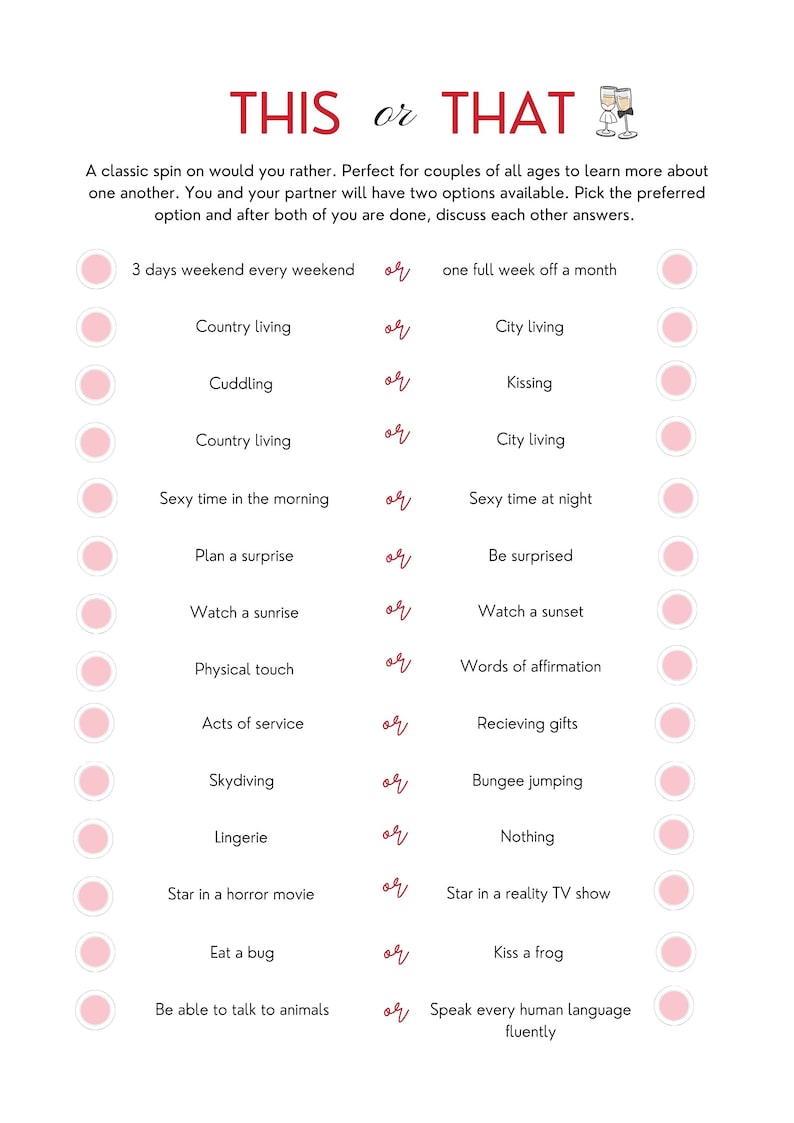 Date Night Games for Couples: Printable Relationship Games (PDF) - Etsy