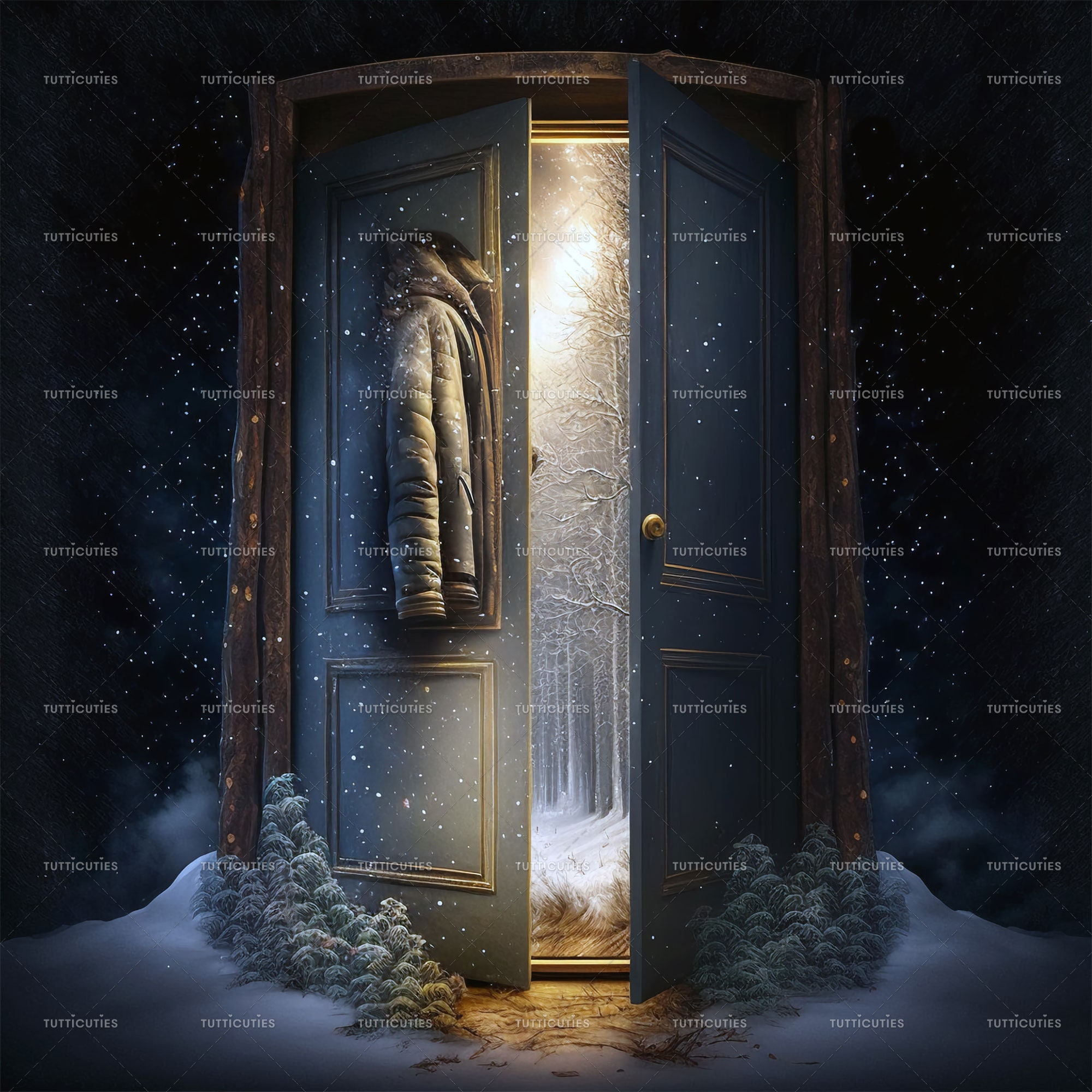 Wardrobe to Narnia Digital Background - Winter, Children's Book Themed ...