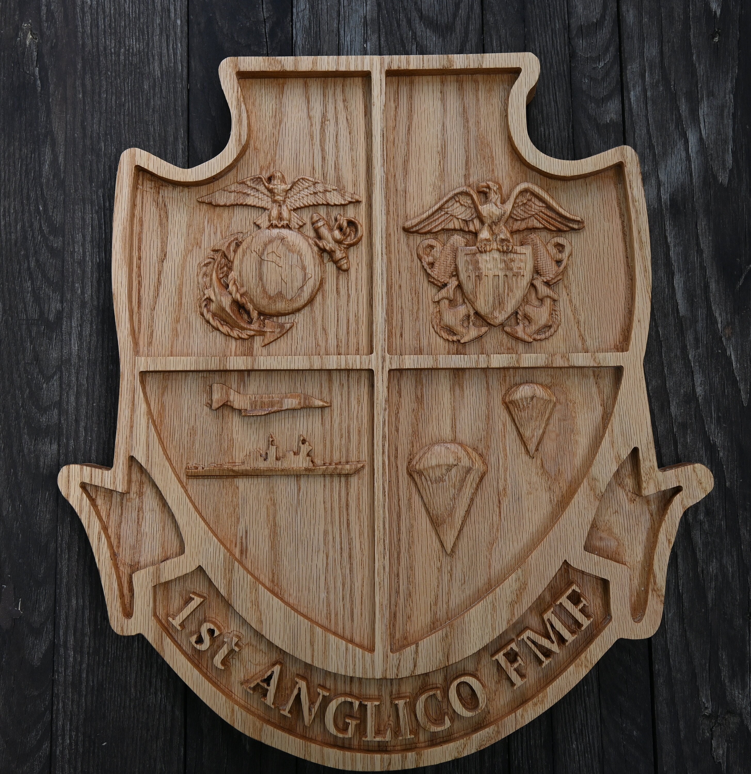 1st ANGLICO 18" Wood Crest - Etsy
