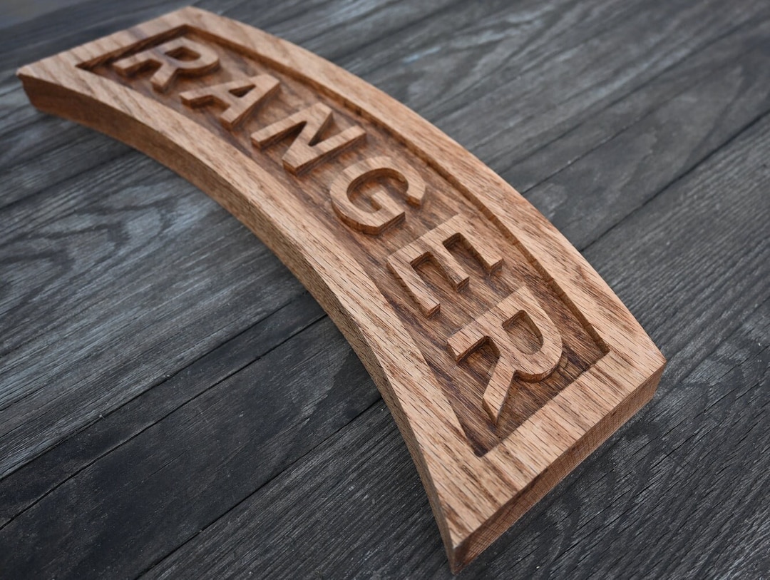 Custom Ranger Style Tab 16 Red Oak Wood Wall Hanging Personalize up to ...