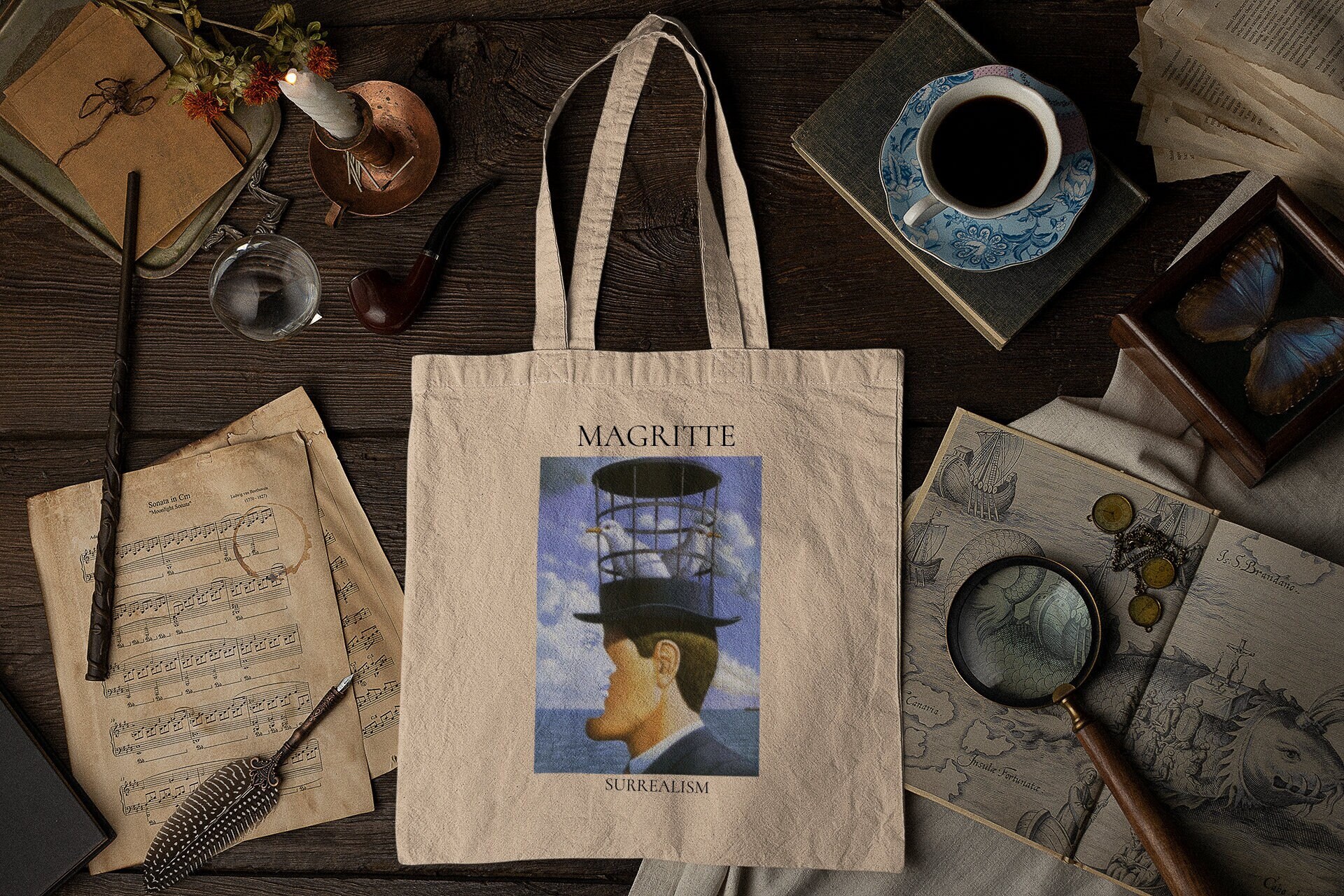 Tote Bag Magritte Tote Bag Aesthetic Tote Bag Aesthetic - Etsy