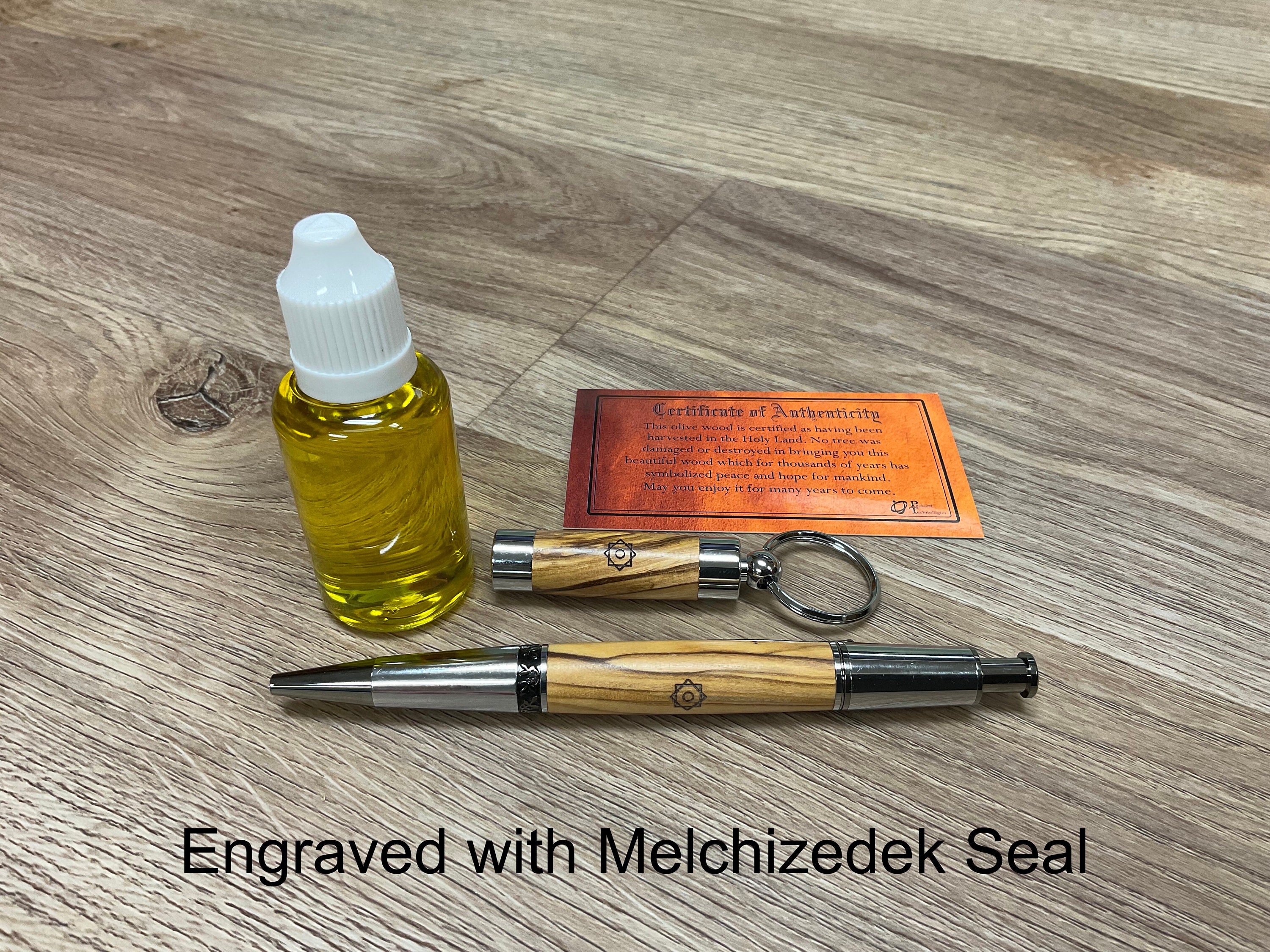 Pen and Oil Vial Set Olive Wood From the Holy Land W/ Free Engraving ...