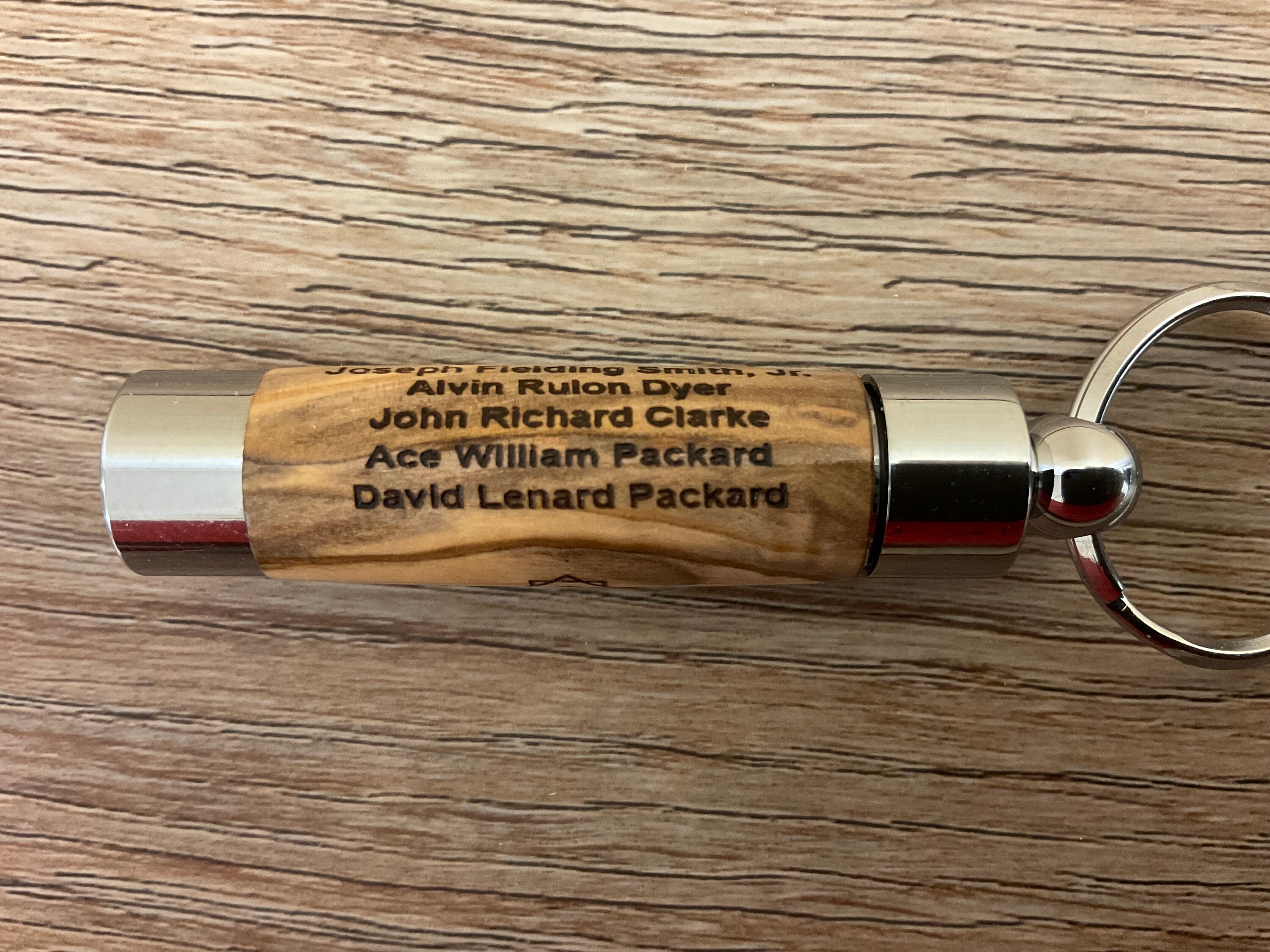LDS Oil Vial Olive Wood From the Holy Land W/ Free Engraving of Line of ...