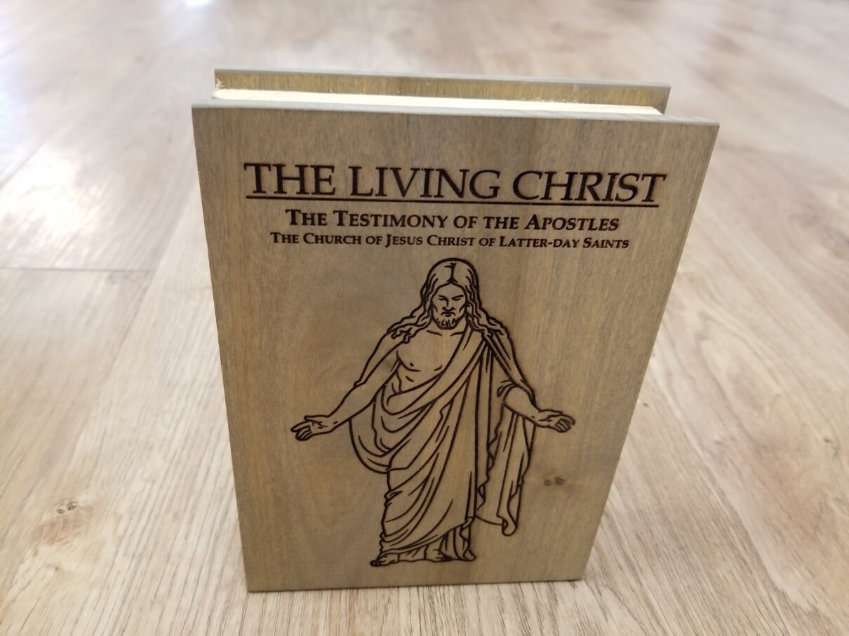 The Living Christ Mantle / Table / Dresser Display Wood Books - Etsy