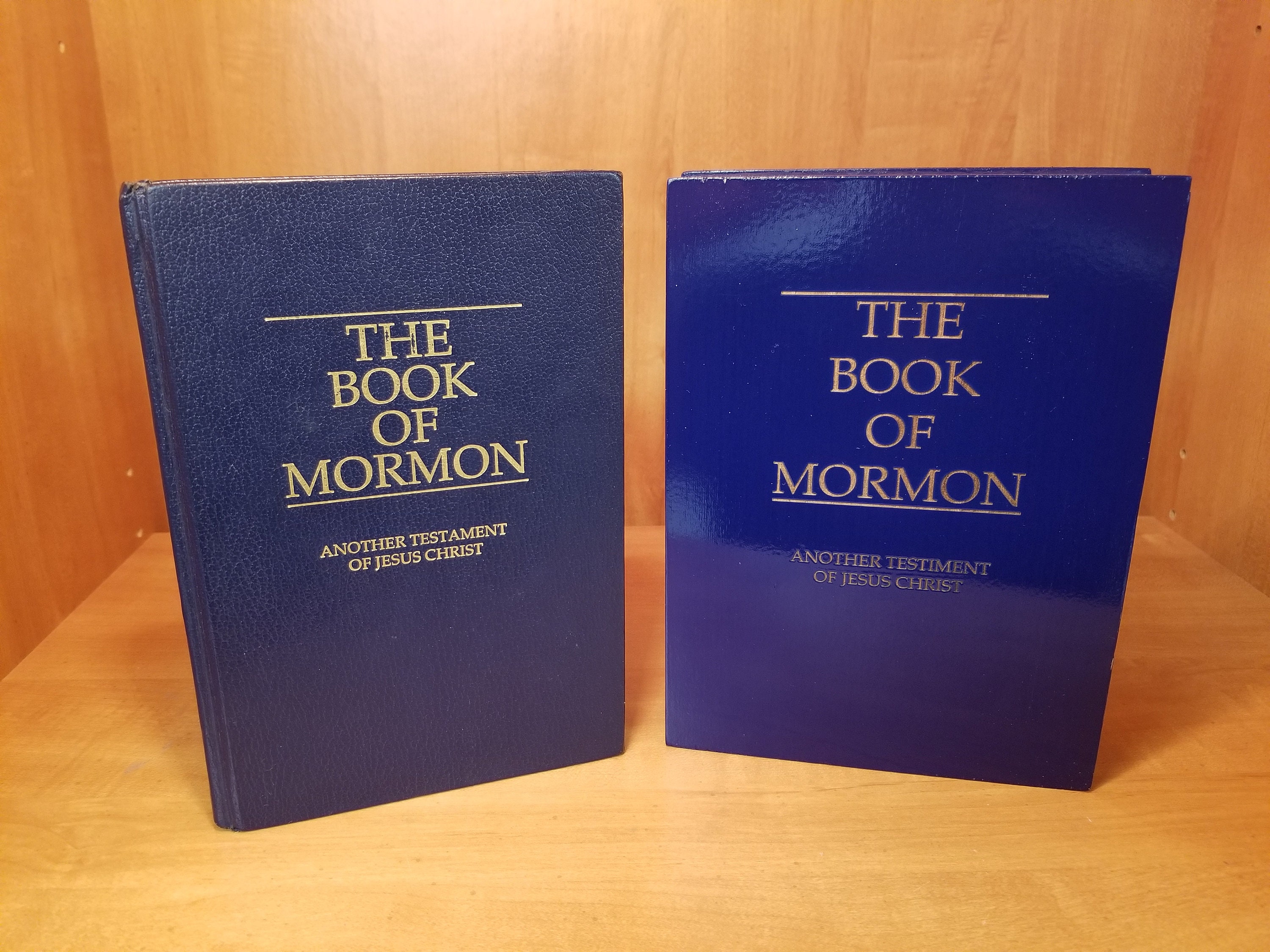 Book of Mormon Mantle, Table, Dresser Display, Wood Books Engraving ...