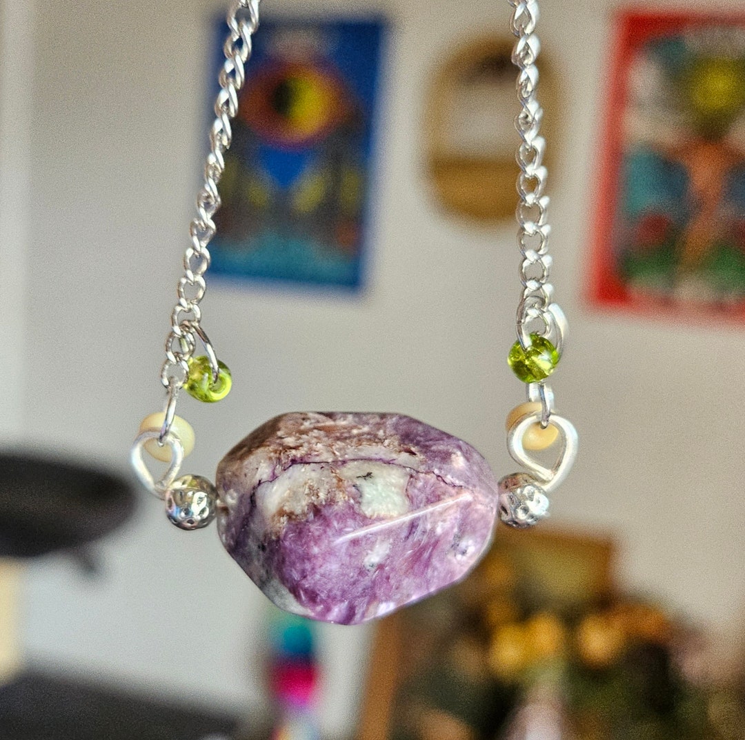 Amethyst Fidget Pendant Necklace Spinner Pendant Jewelry - Etsy