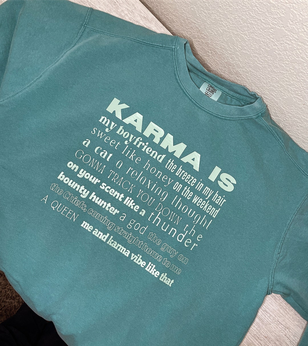 Karma Sweatshirt Taylor Swift the Guy on the Chiefs - Etsy