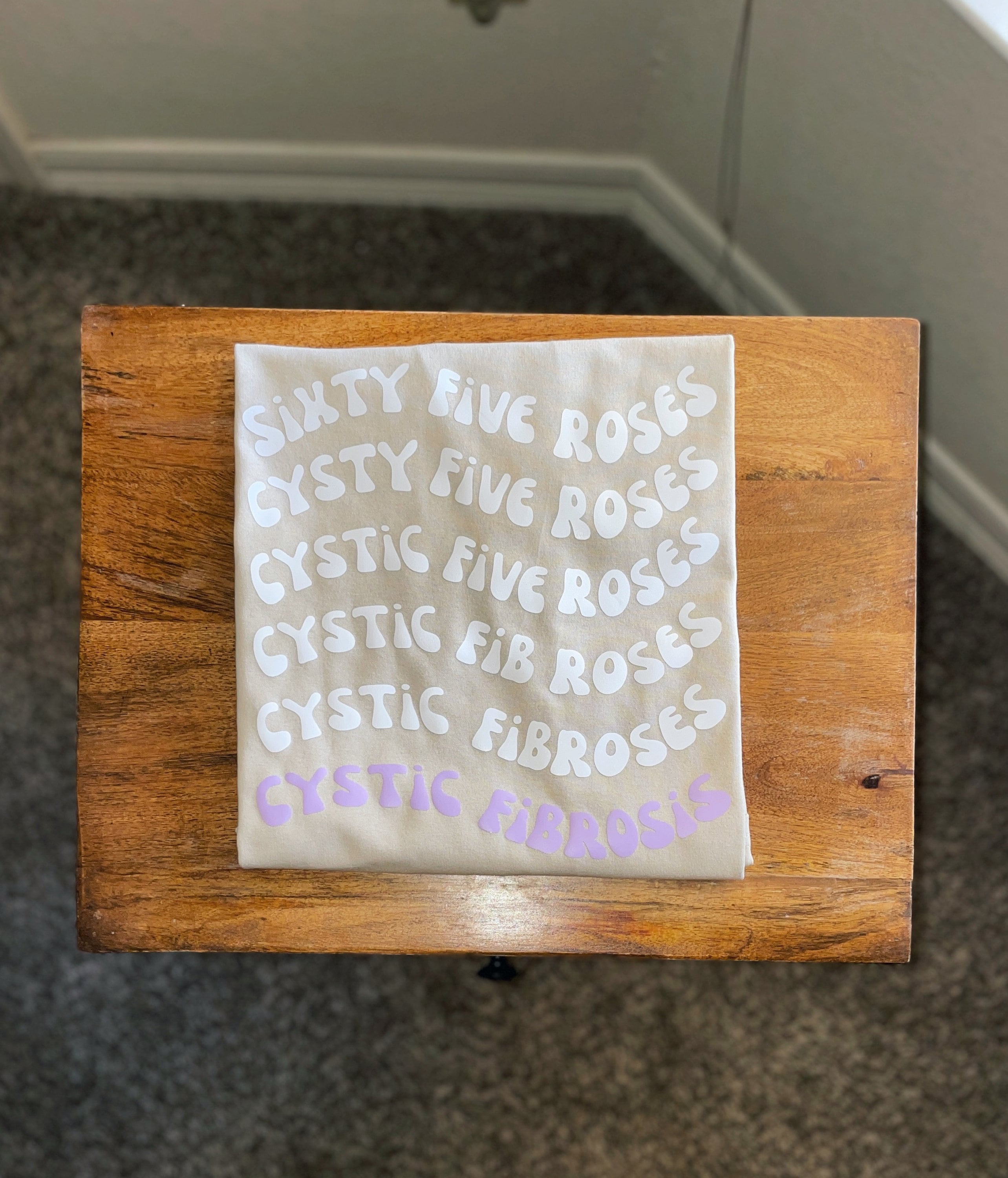 Cystic Fibrosis Awareness T-shirt - Sixty Five Roses - Wavy Cystic ...