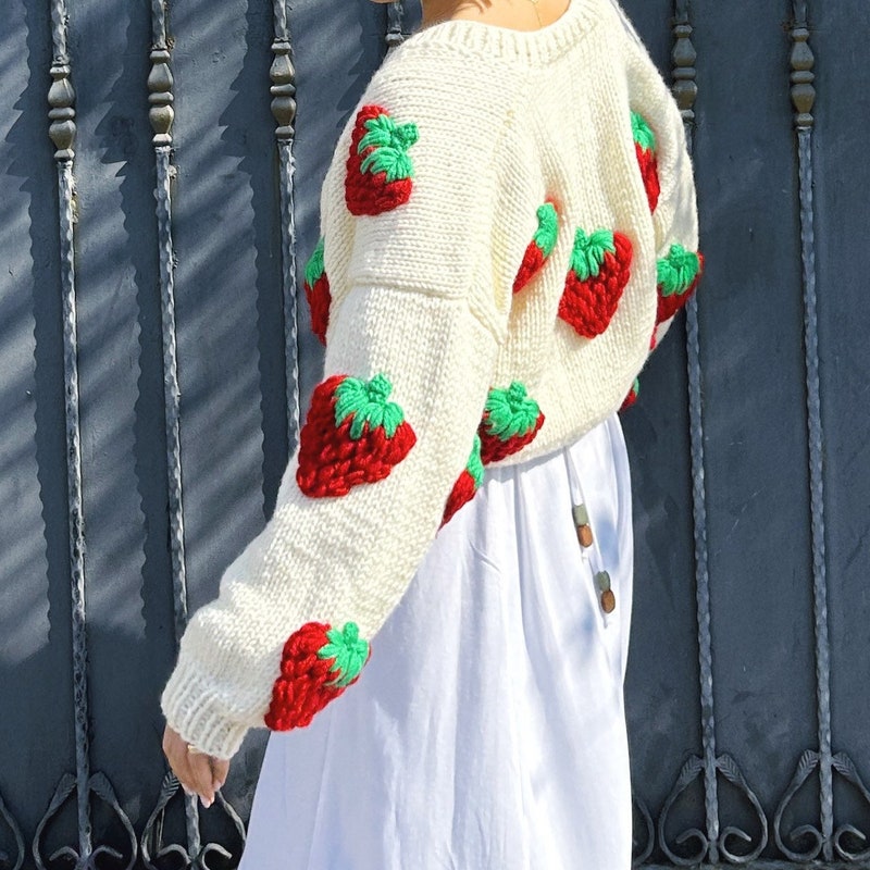 Strawberry Cardigan - Etsy