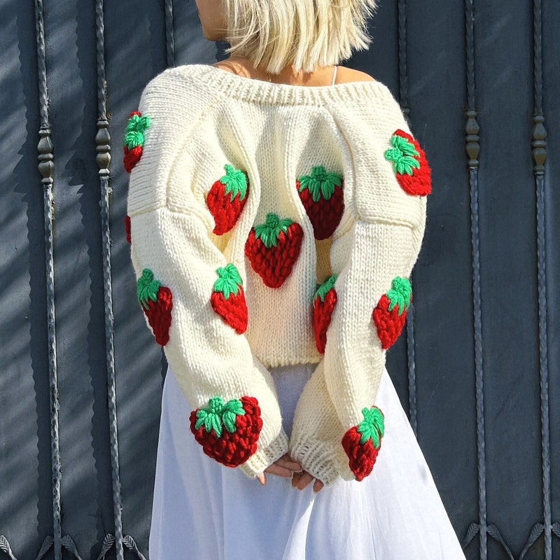 Strawberry Cardigan - Etsy