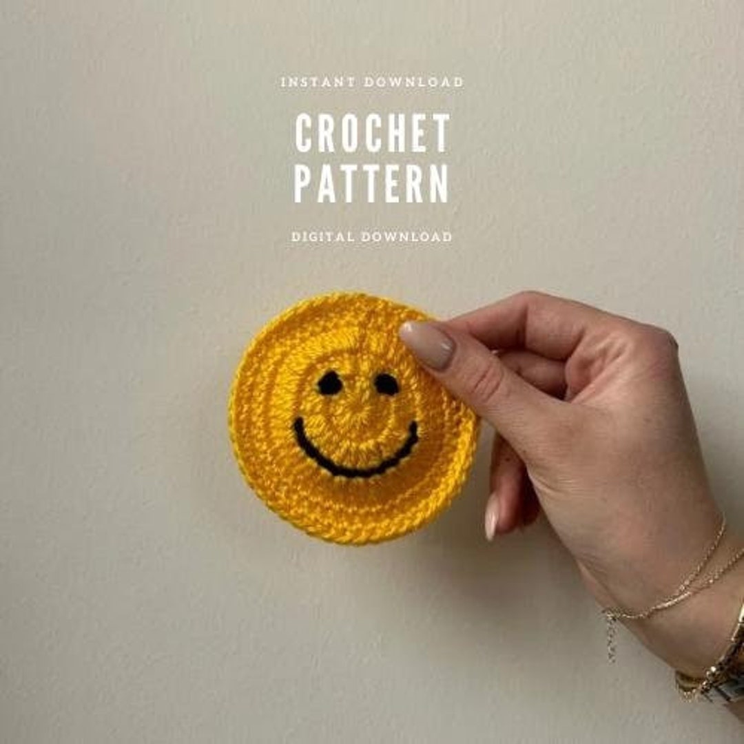 Crochet Pattern for Smile Face Coaster, Beginner-friendly PDF Tutorial ...