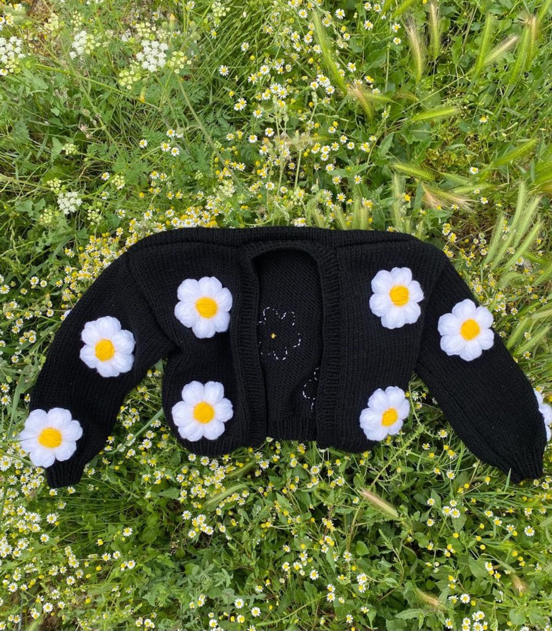 Daisy Cardigan for Women,handmade Big Daisy Shaped,soft Knitted Flower ...
