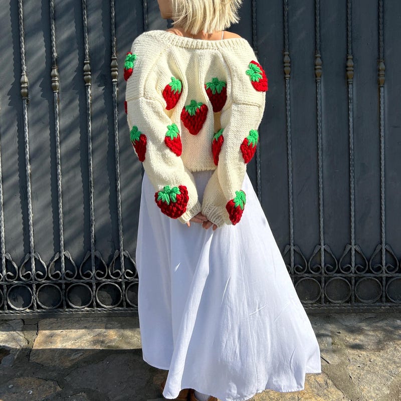 Strawberry Cardigan - Etsy