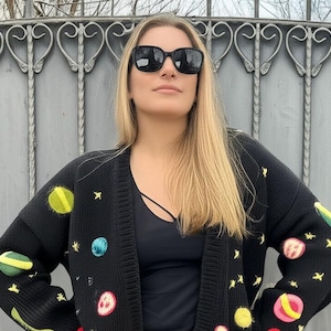 Long Galaxy Cardigan for Women,galaxy Cardigan,earth,saturn,jupiter ...