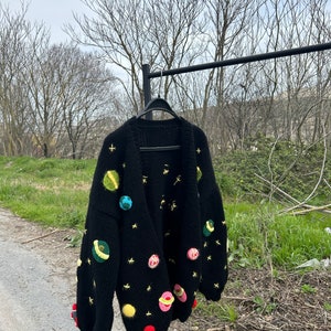 Long Galaxy Cardigan for Women,galaxy Cardigan,earth,saturn,jupiter ...