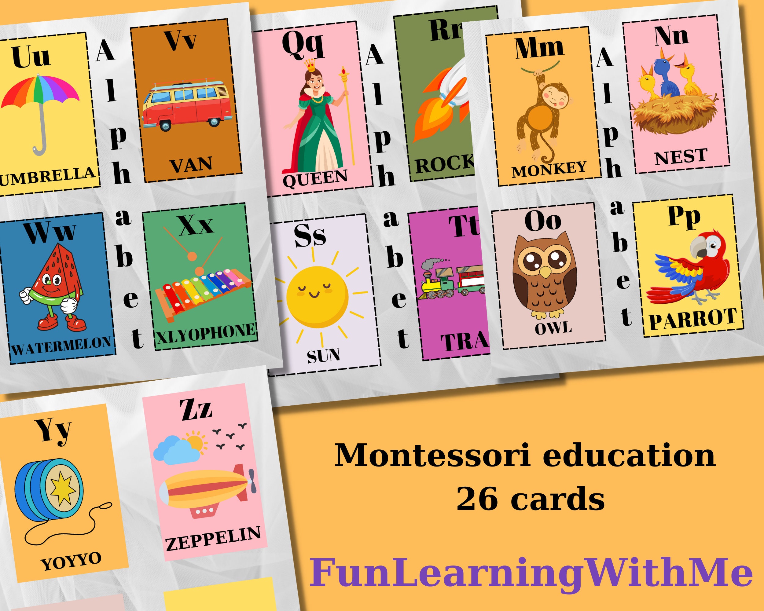 Alphabet Flashcards,printable Flashcards,abc Flashcards,animal Alphabet ...