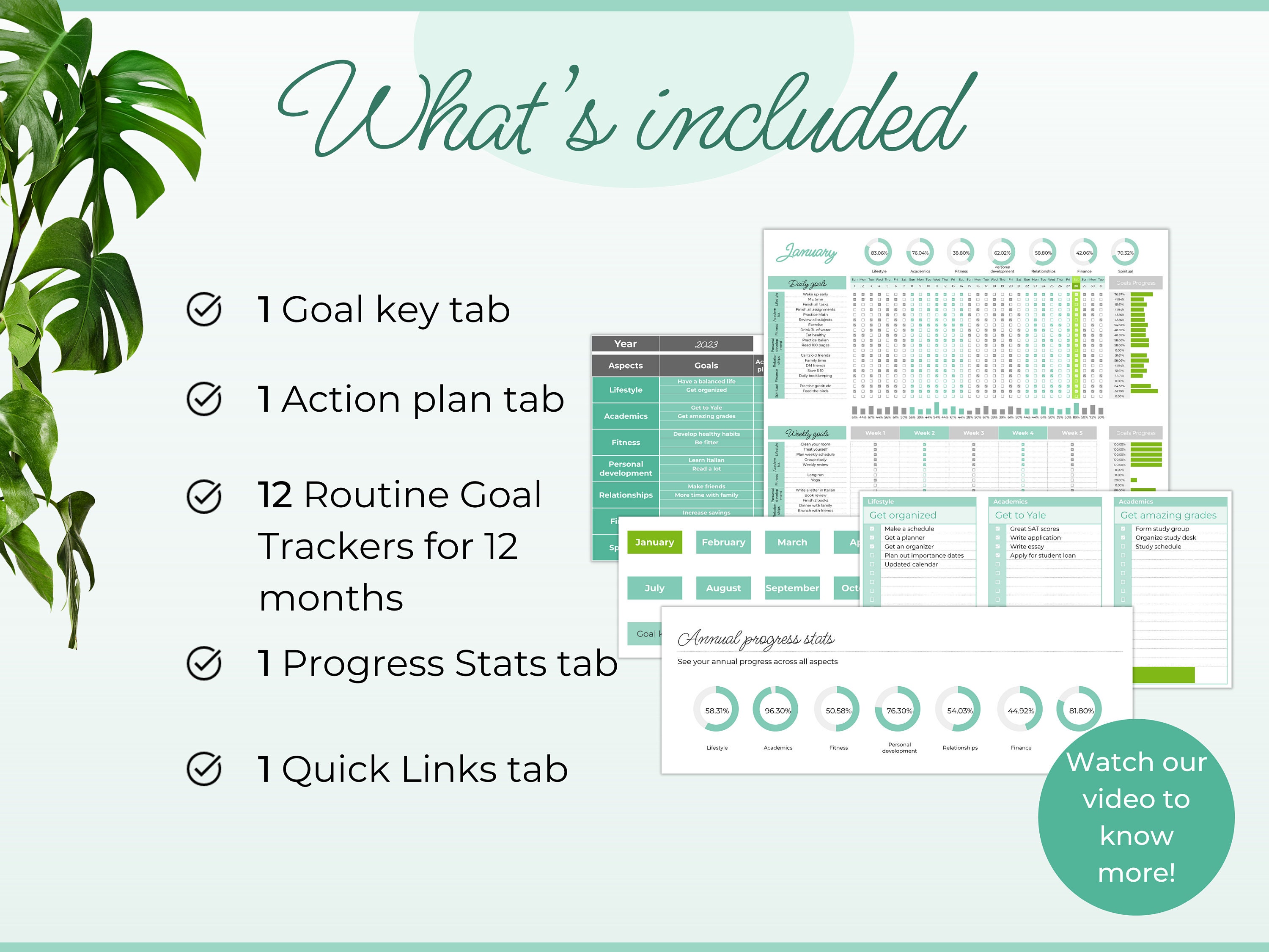 Goal Setting and Planning Template, Google Sheets Progress Tracker ...