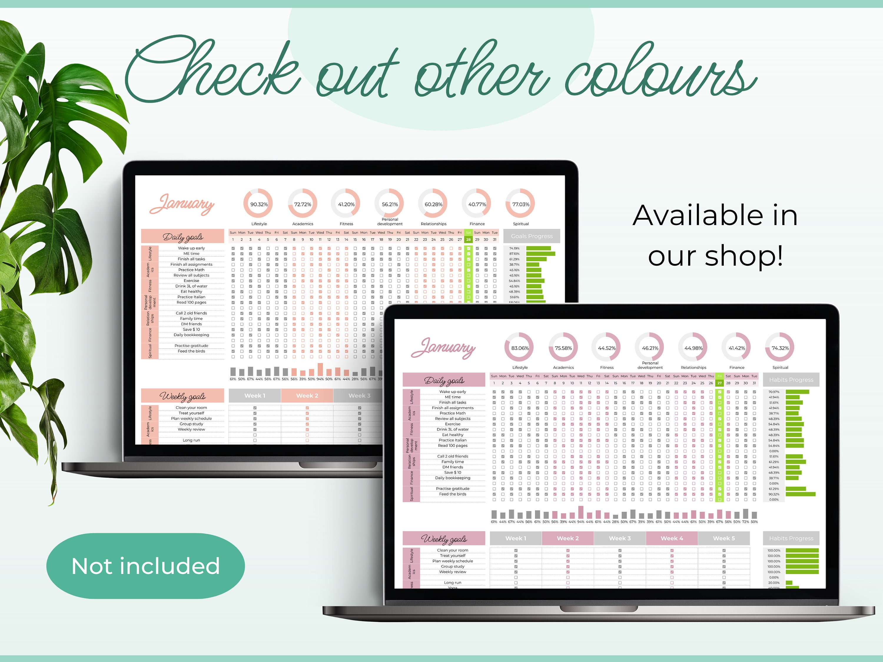 Goal Setting and Planning Template, Google Sheets Progress Tracker ...