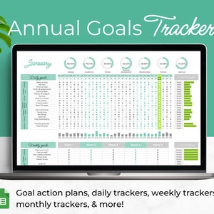 Goal Setting and Planning Template, Google Sheets Progress Tracker ...