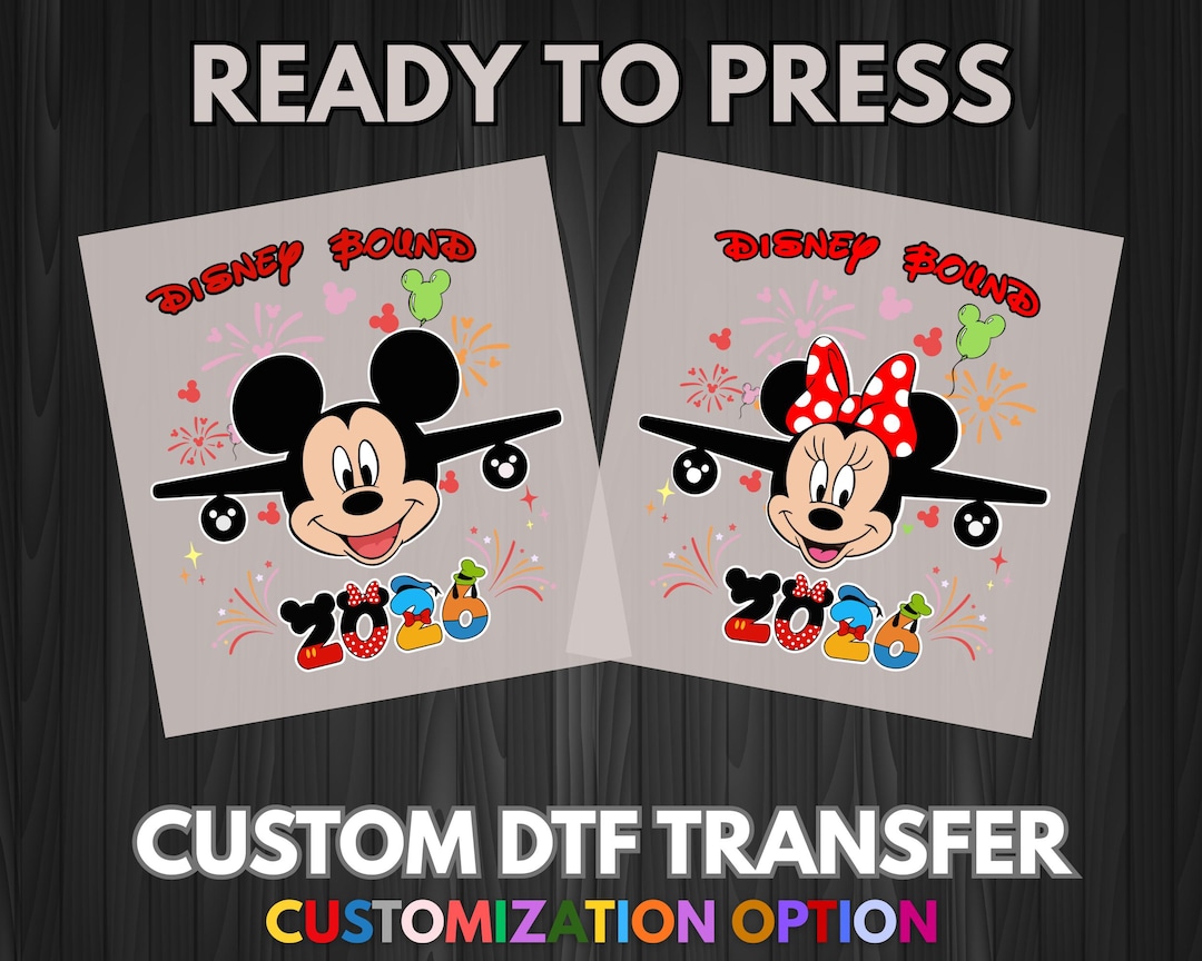 Disney Bound Birthday 2026 DTF Transfer Set – Mickey, Minnie, Goofy ...