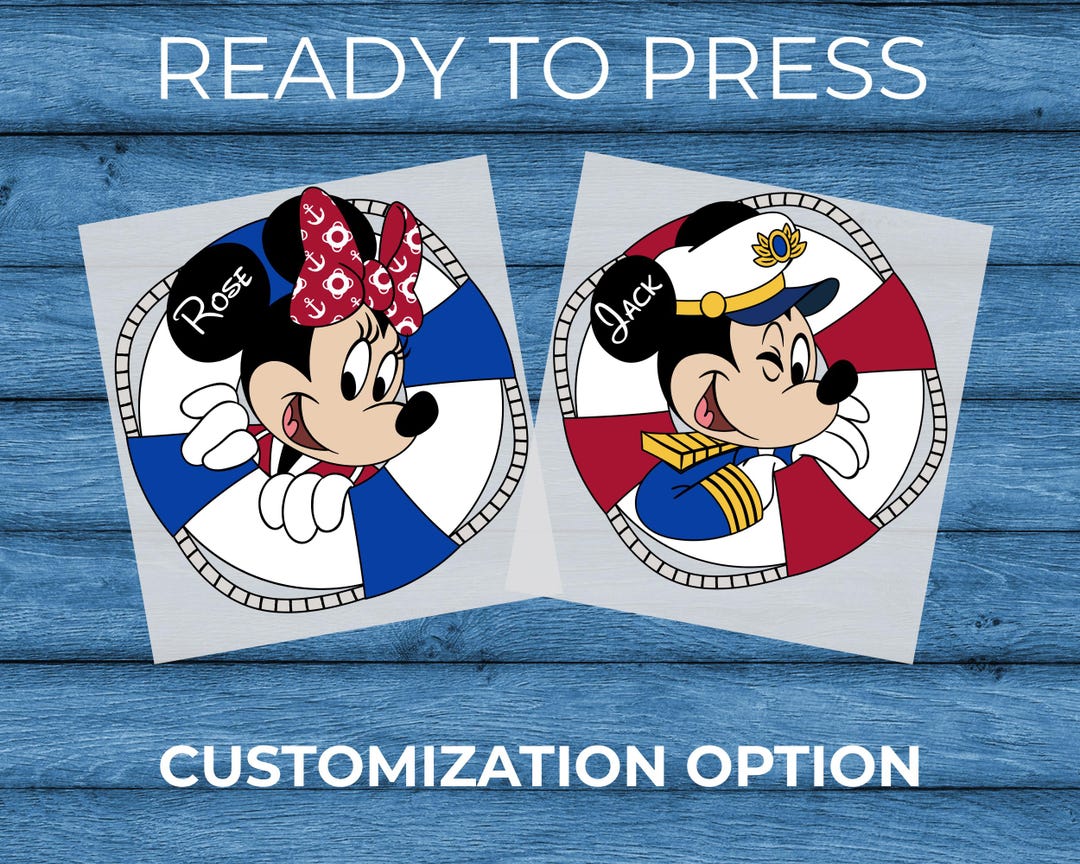 Disney Cruise Lifebuoy DTF Custom | Personalized Mickey Minnie Nautical ...