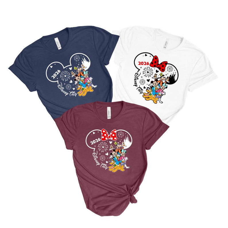Personalized Disney Trip 2026 DTF Transfer – Mickey & Friends Family ...