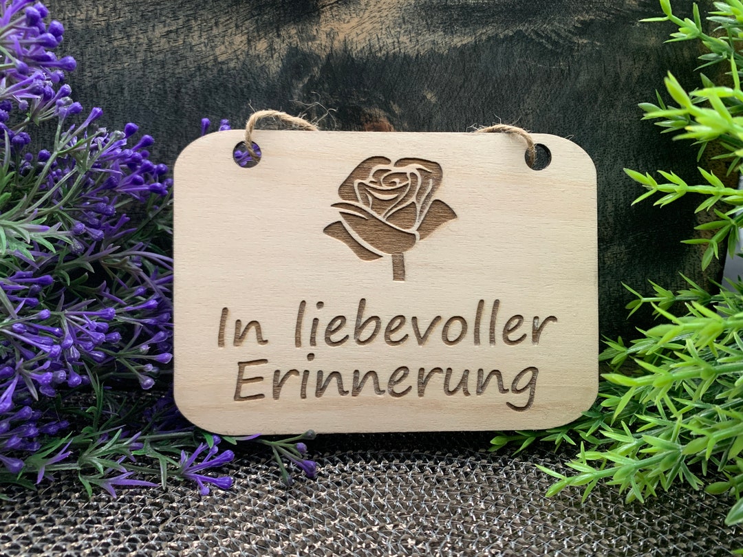 Wooden Sign "in Loving Memory", Grave Decoration, Floral Decoration ...