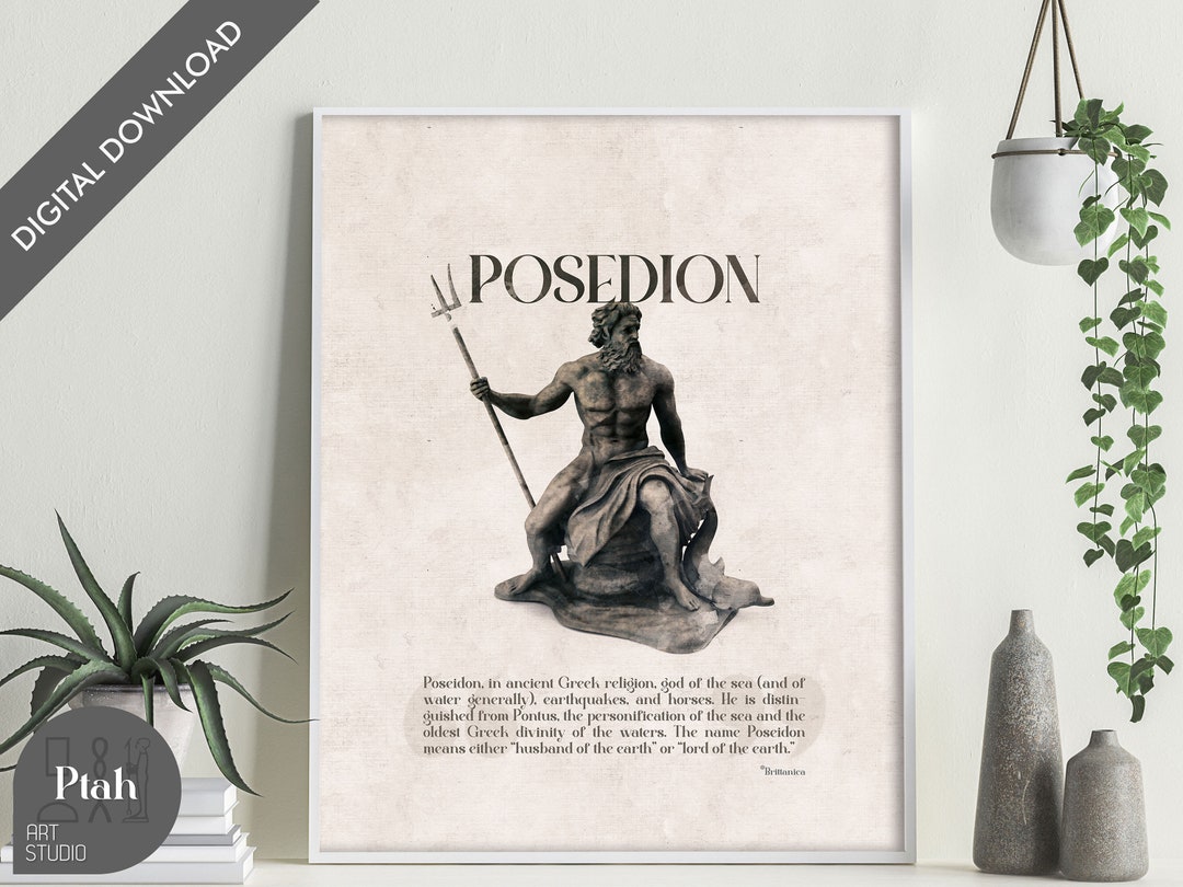 Poseidon Print: Greek God Wall Art (digital Download) - Etsy