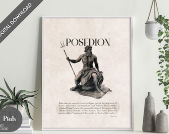 Greek Poster Ancient Greek God Minimalist Motivational Print Hellenic ...