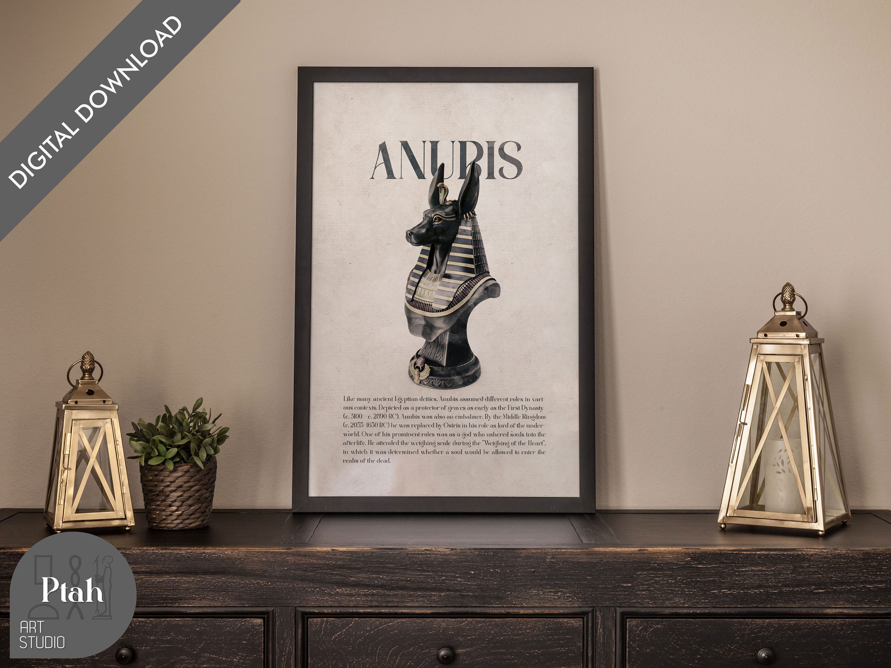 Anubis Wall Art • Ancient Egyptian Wall Art • Unique Printable Poster ...