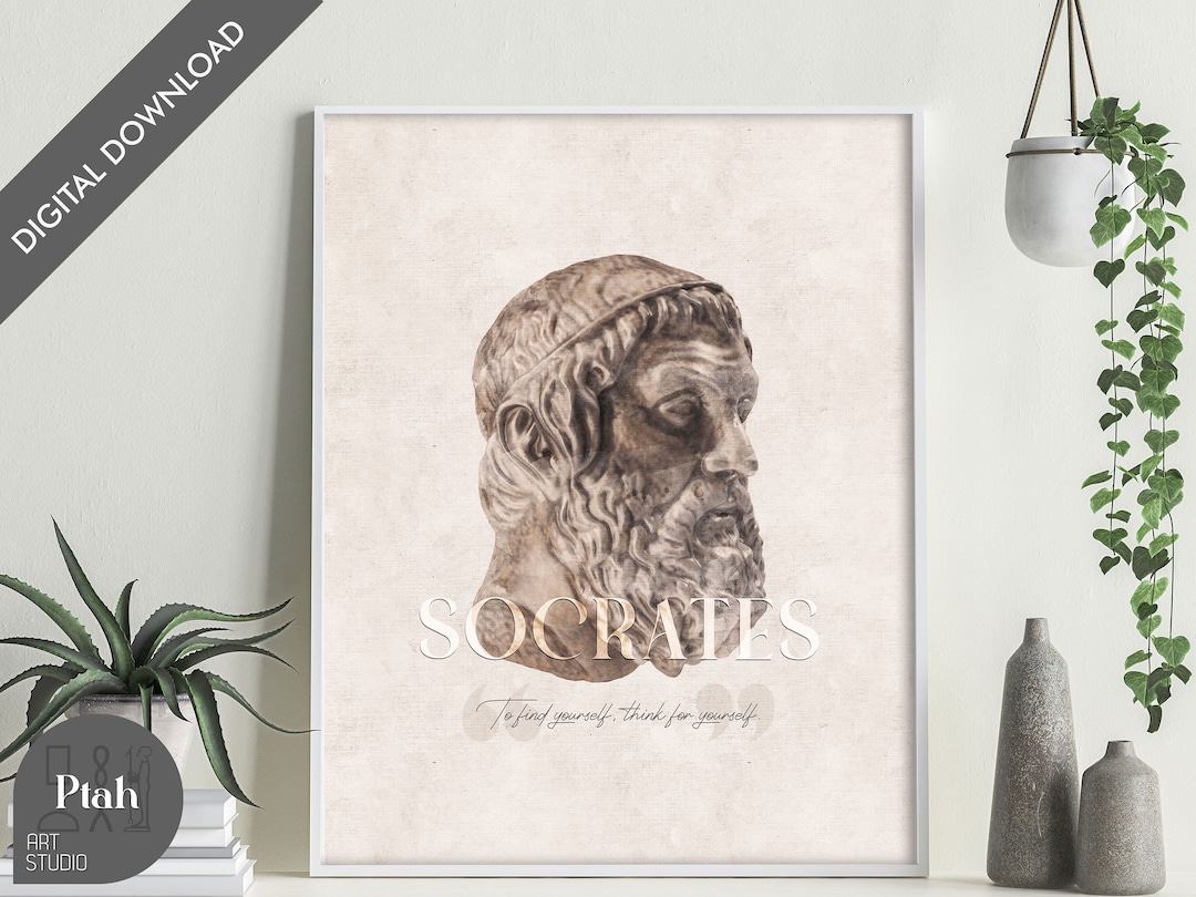 Socrates Wall Art • Philosophy Poster • Ancient Greek Philosopher ...