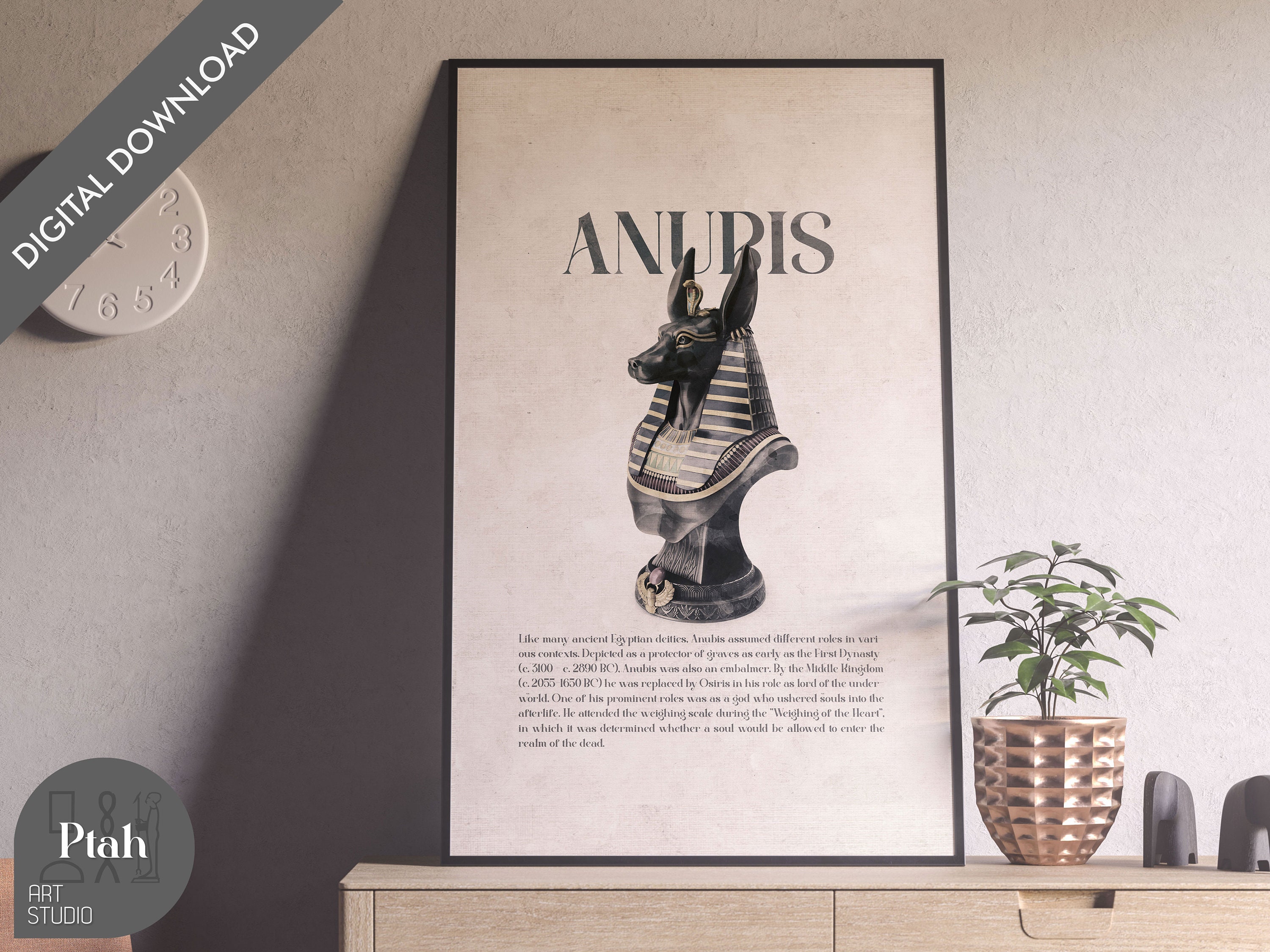 Anubis Wall Art • Ancient Egyptian Wall Art • Unique Printable Poster ...