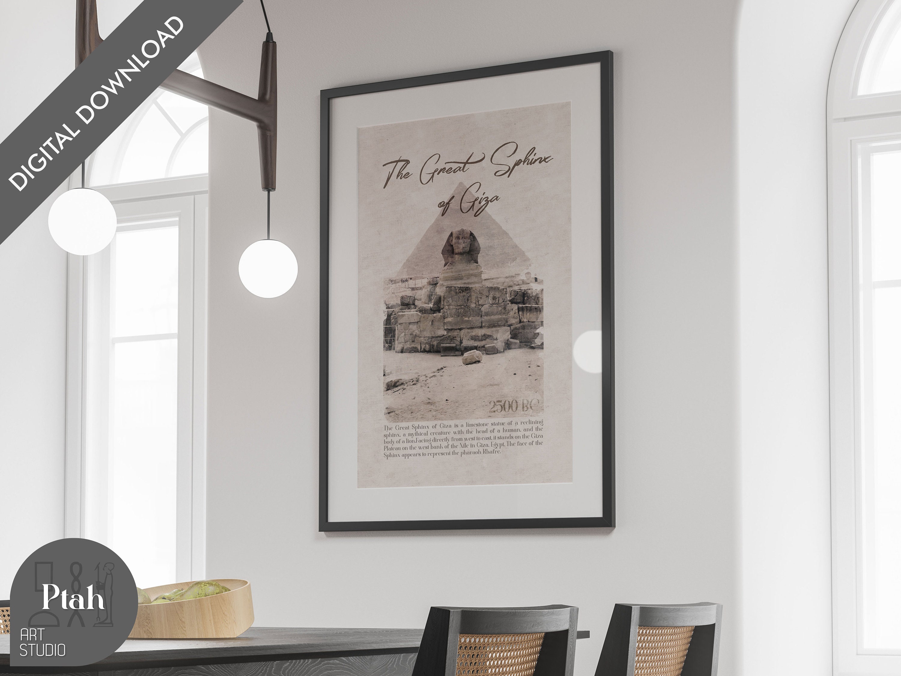 Pyramid of Giza Ancient Egyptian Wall Art Unique Printable - Etsy
