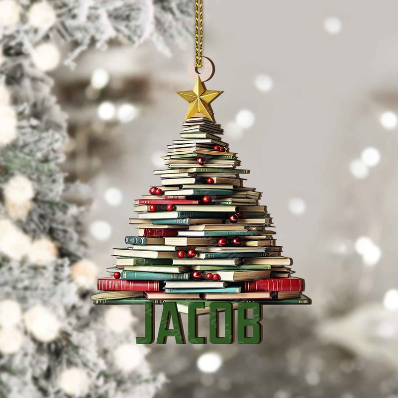 Library Ornament - Etsy