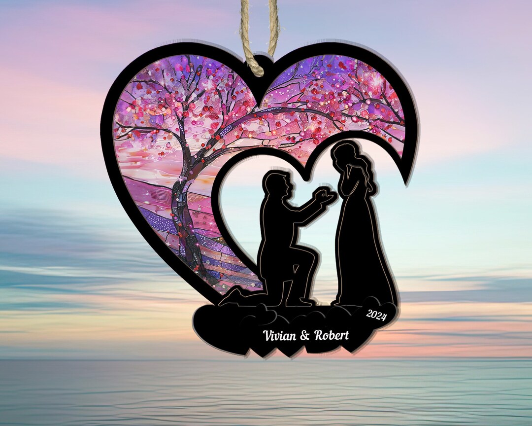 Personalized Couple Suncatcher, Custom Photo Suncatcher, Anniversary ...