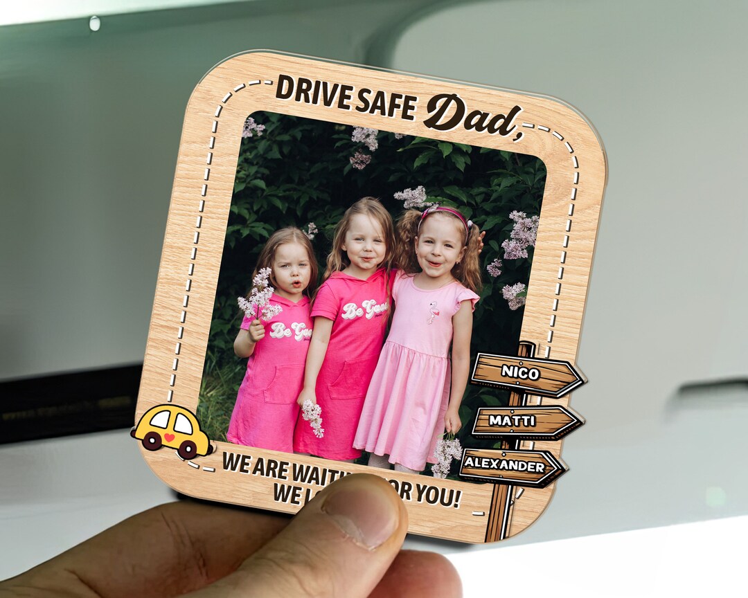 Personalized Photo Car Decoration, Drive Safe Dad Gift, Custom Sun ...
