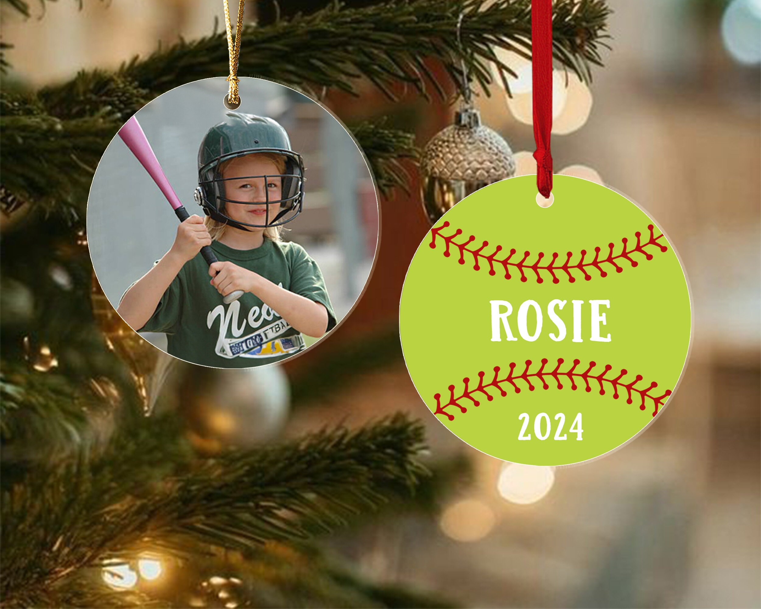 Personalized Softball Player Ornament, Softball Christmas Ornament Gift ...