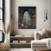 Cute Ghost in Flower Poster, Gothic Painting Haunting Ghost, Romantic ...