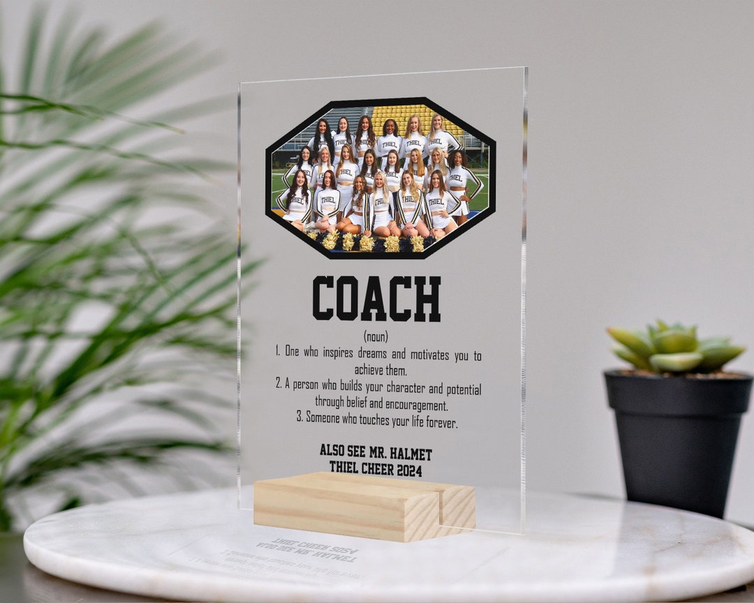 Personalized Cheerleader Team Acrylic Plaque, Thank You Coach Gift ...