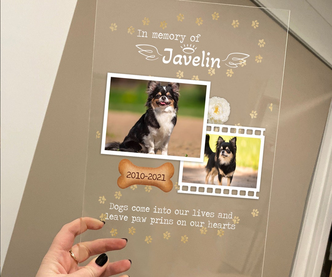 In Memory of Dog Plaque, Customized Pet Portrait Acrylic Plaque, Custom ...