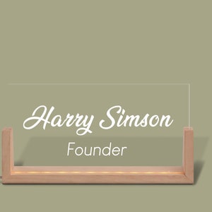Personalized Desk Name Plate Led Light, Lighted Acrylic Nameplate ...