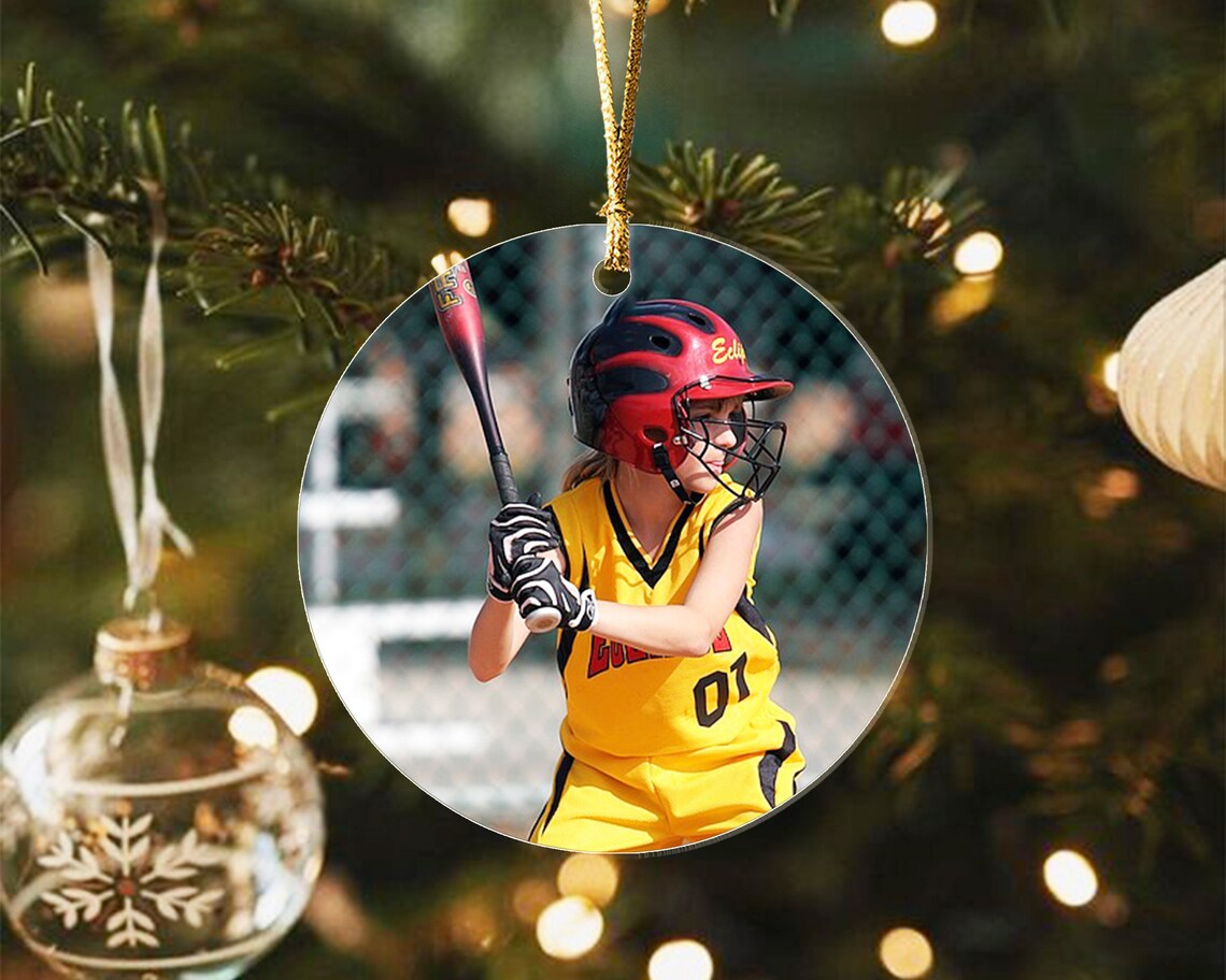 Personalized Softball Player Ornament, Softball Christmas Ornament Gift ...