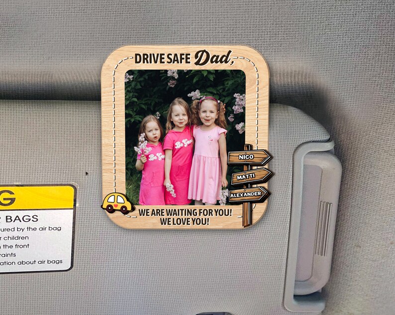 Personalized Photo Car Decoration, Drive Safe Dad Gift, Custom Sun ...