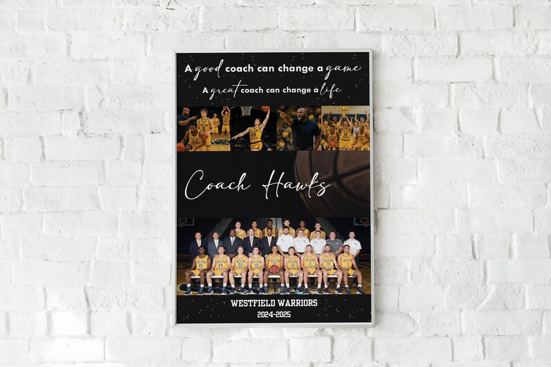 Personalized Basketball Photo Collage Poster, Gift for Basketball Coach ...