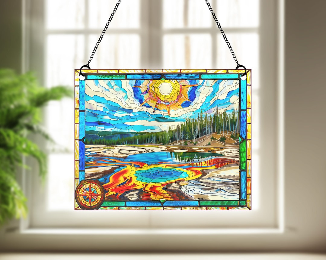 Yellowstone National Park Suncatcher, National Park Window Hangings, US ...