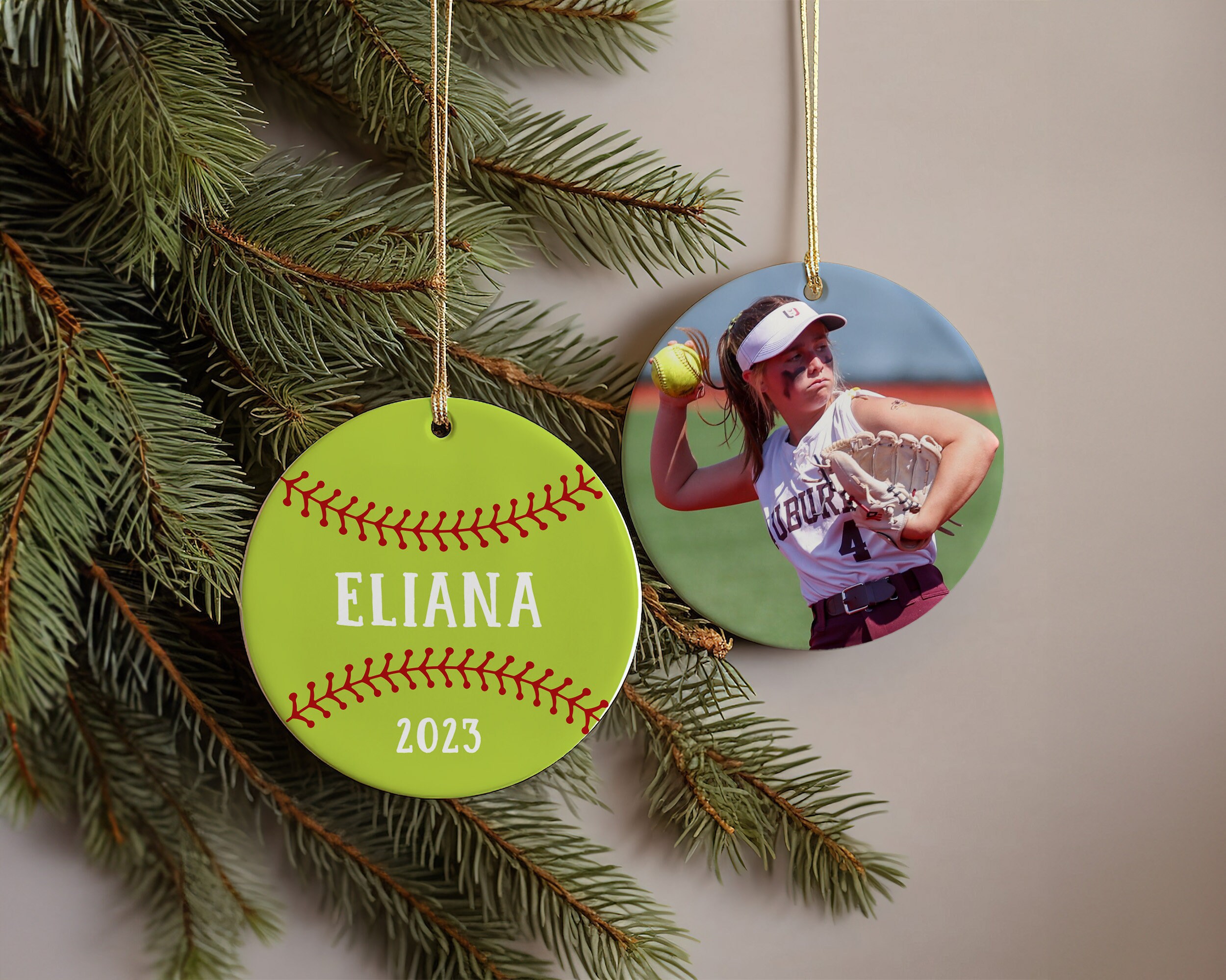 Personalized Softball Player Ornament, Softball Christmas Ornament Gift ...