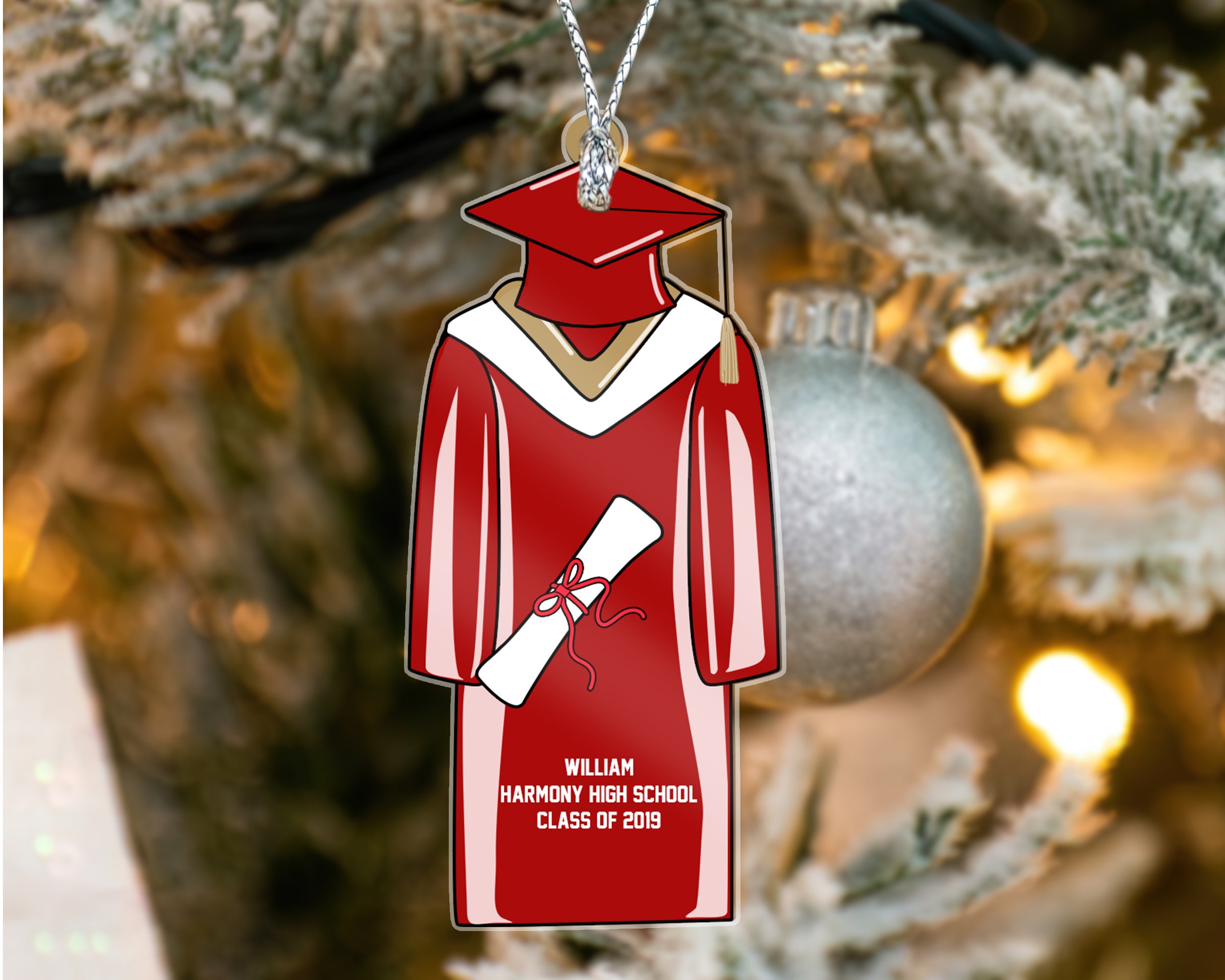 Personalized Graduation Gown Ornament, Custom School Graduation Gift ...