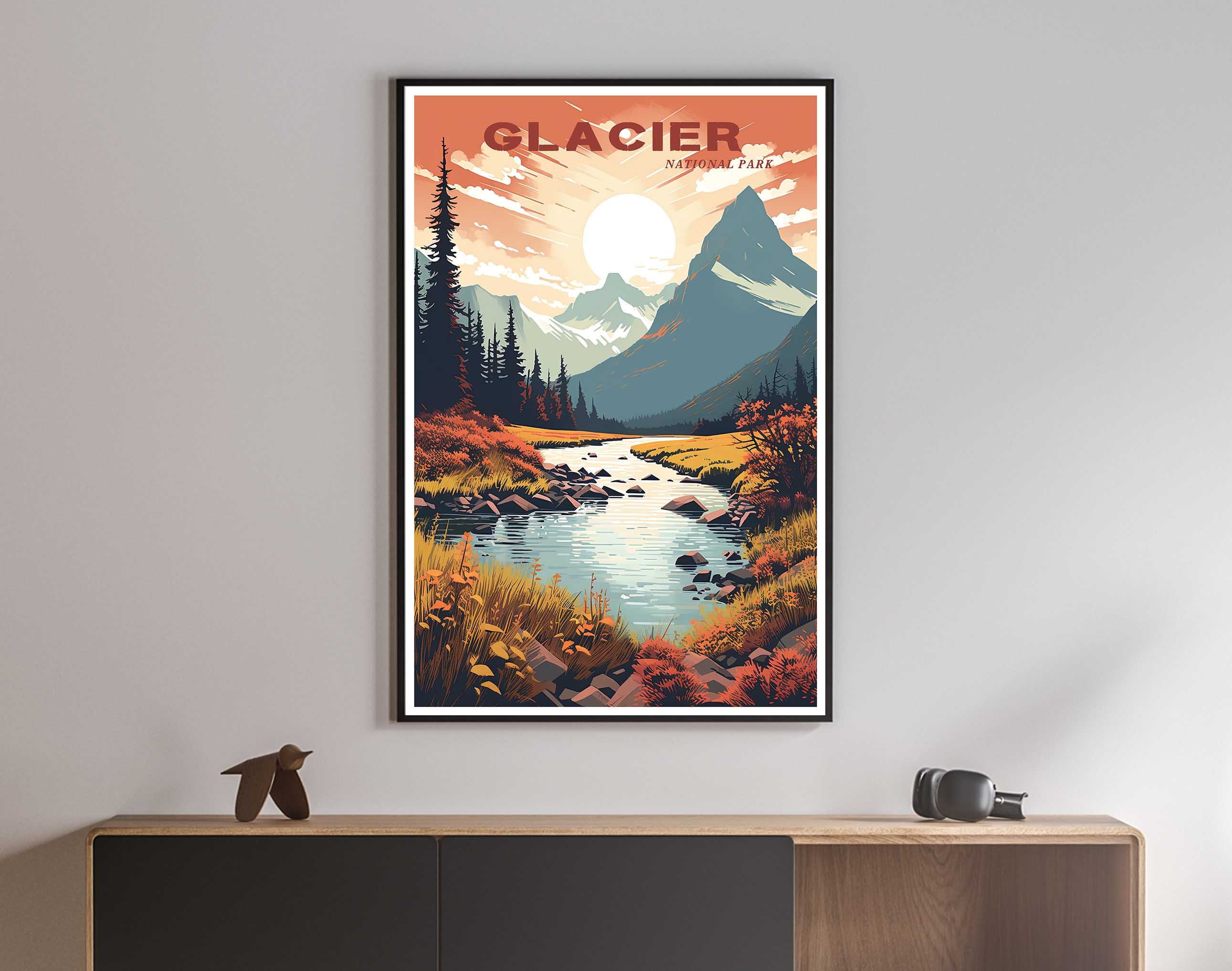 Glacier National Park Travel Poster by Studio Inception, Glacier ...